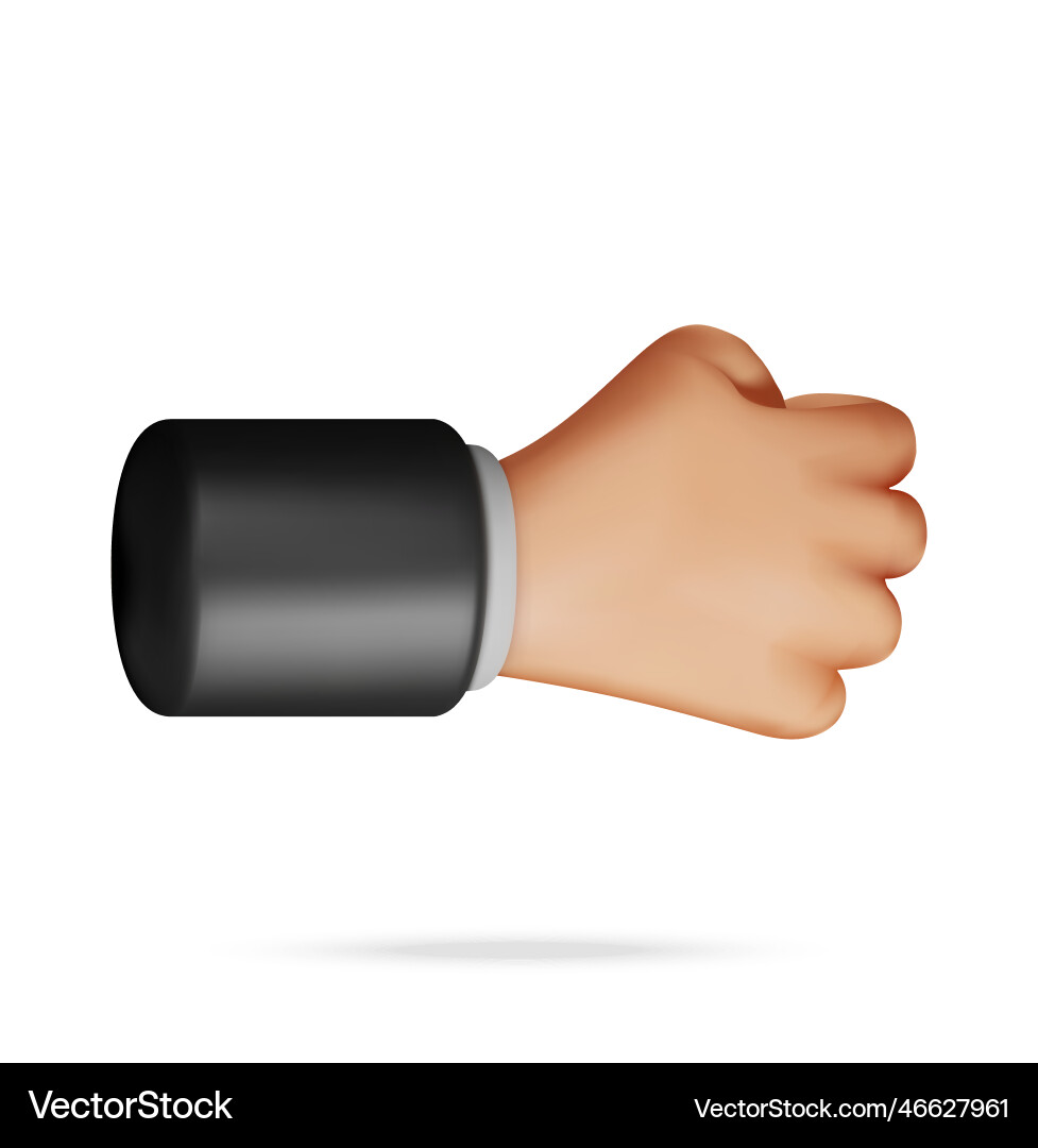 3d hand fist isolated on white background Vector Image