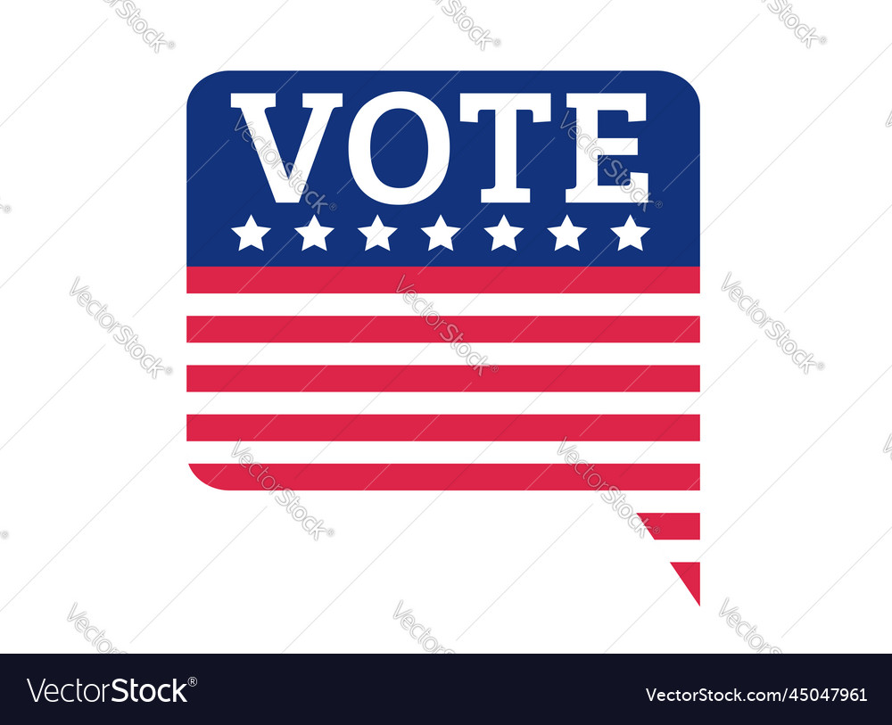 American flag with text of vote Royalty Free Vector Image