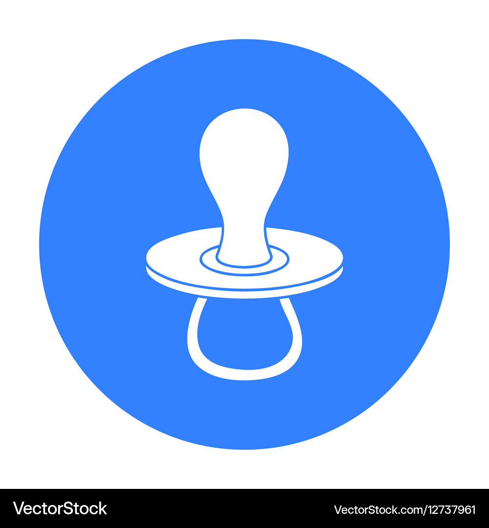 Baby pacifier icon in black style isolated Vector Image