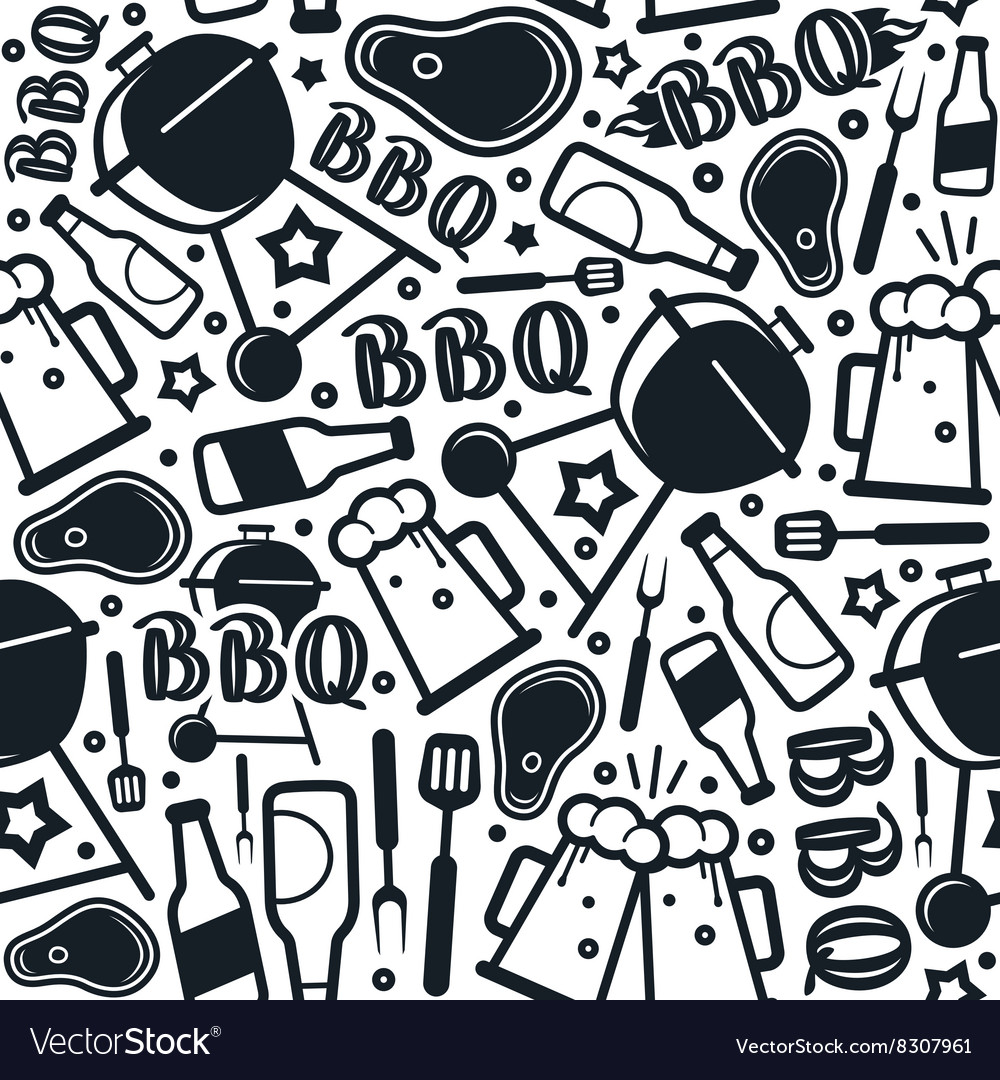 Barbecue seamless pattern Royalty Free Vector Image