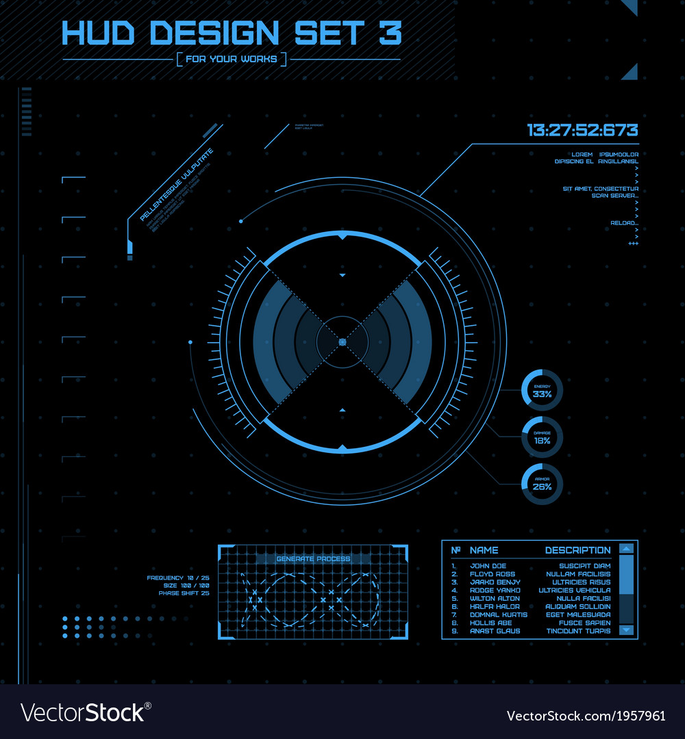 Hud and gui set futuristic user interface Vector Image
