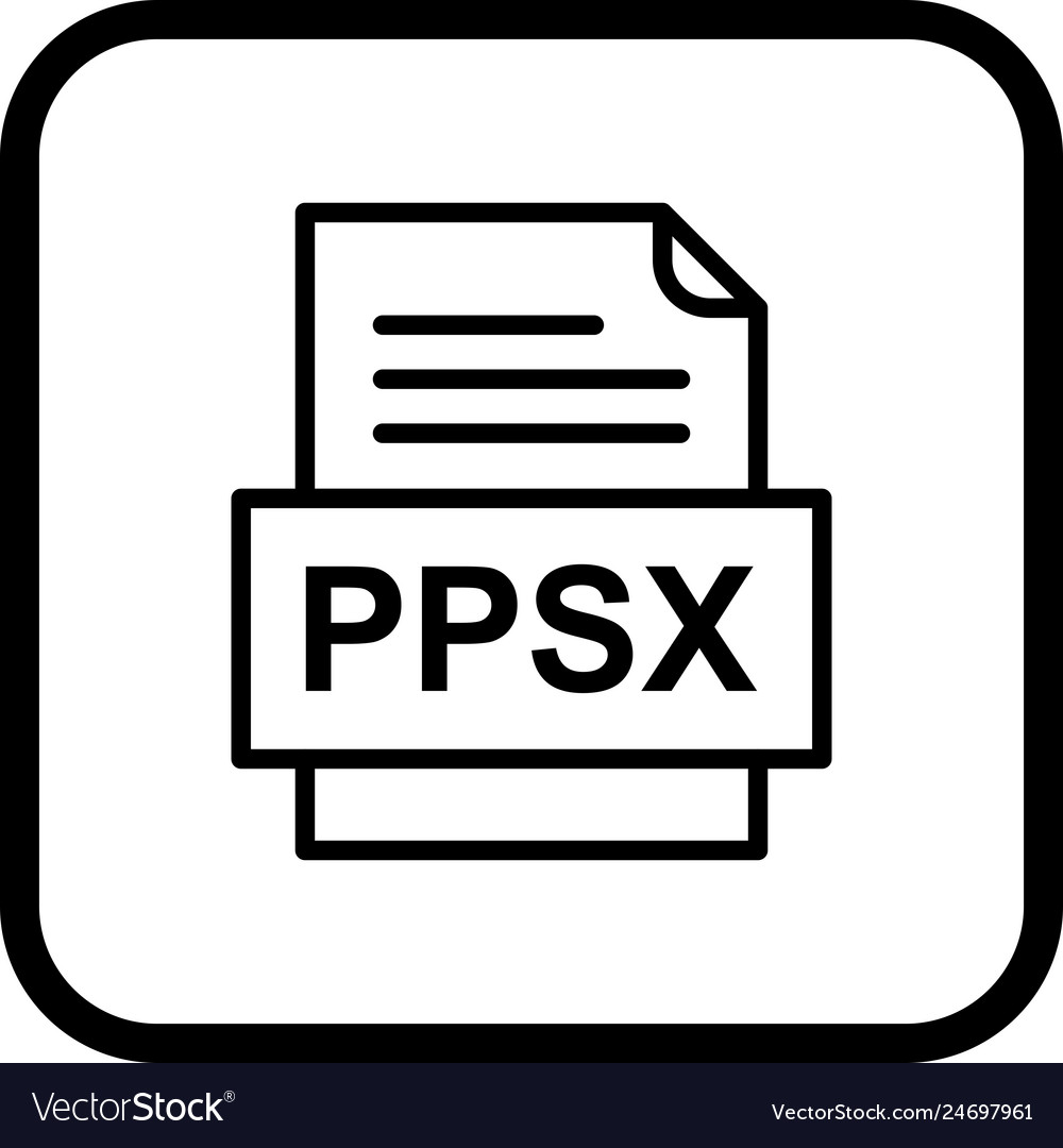 Ppsx file document icon Royalty Free Vector Image