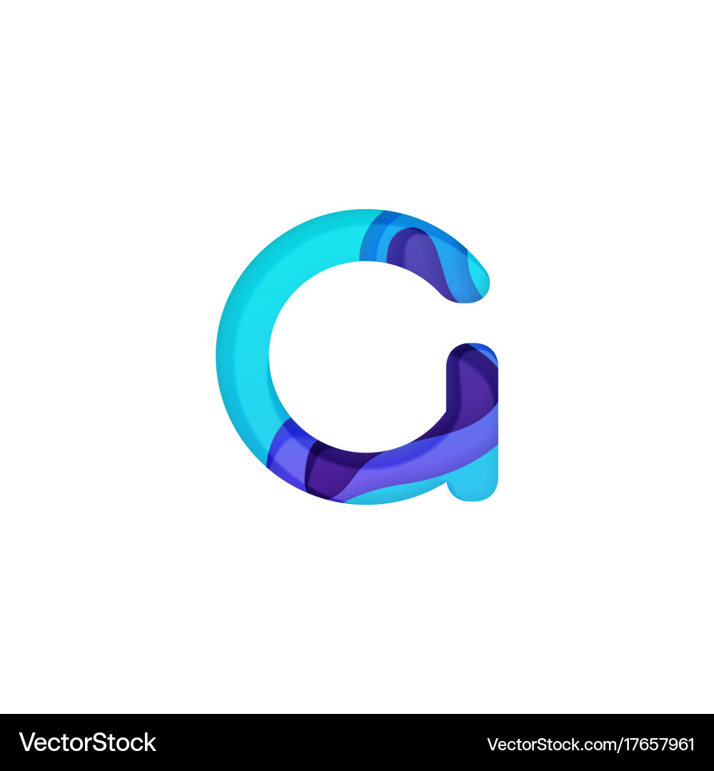 Realistic paper cut letter g Royalty Free Vector Image