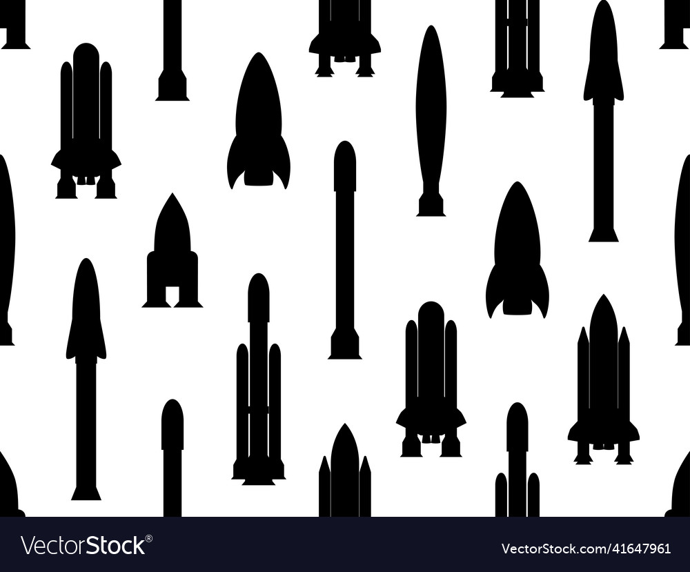 Space rockets seamless pattern spaceships design Vector Image