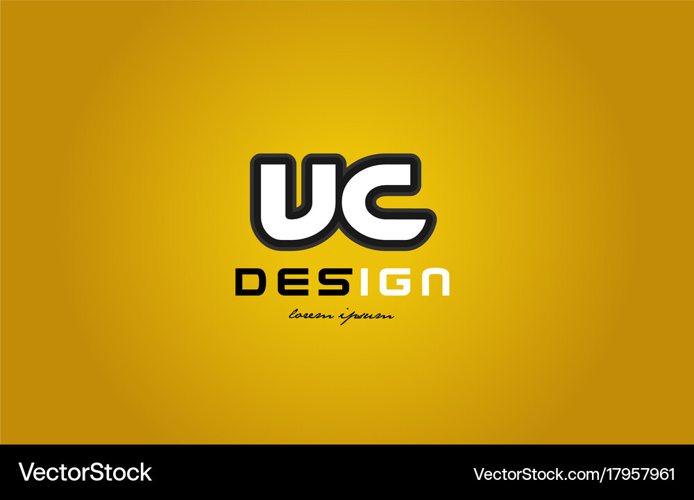 Vc v c alphabet letter combination digit white on Vector Image