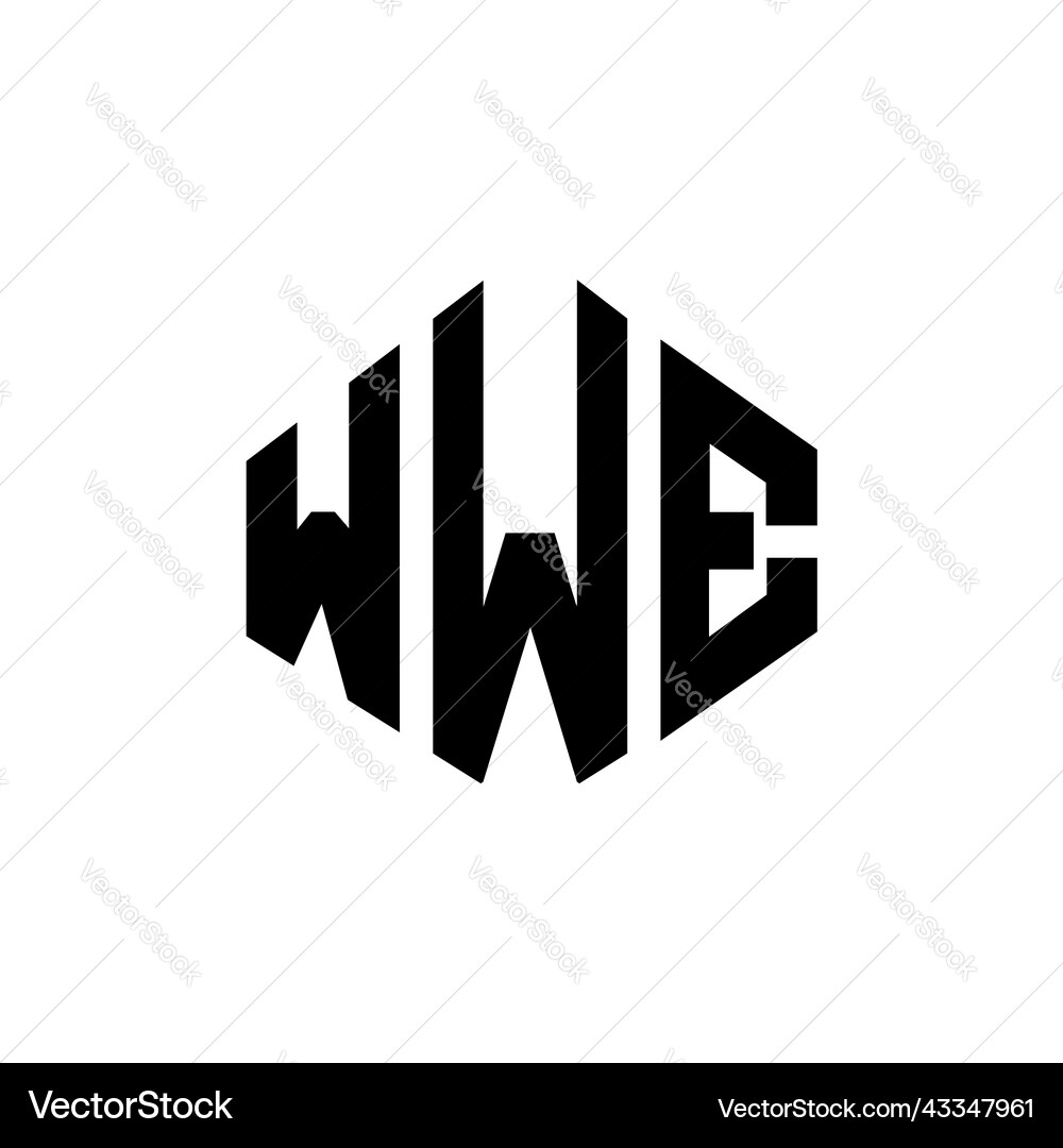 Wwe letter logo design with polygon shape Vector Image