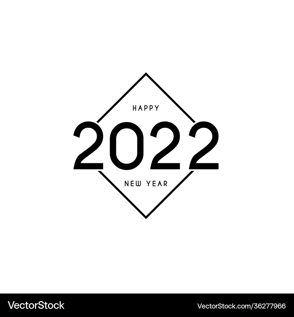 2022 happy new year label design Royalty Free Vector Image