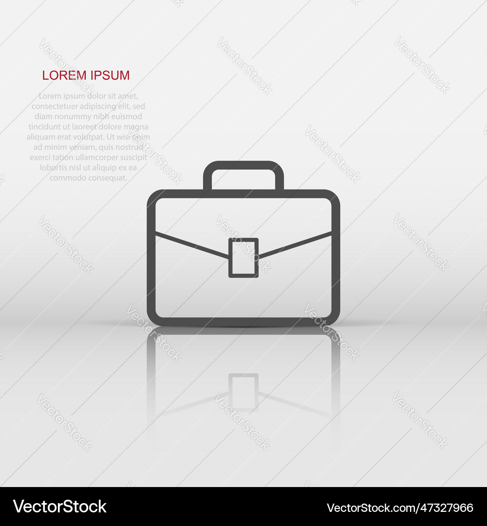 Briefcase sign icon in flat style suitcase Vector Image