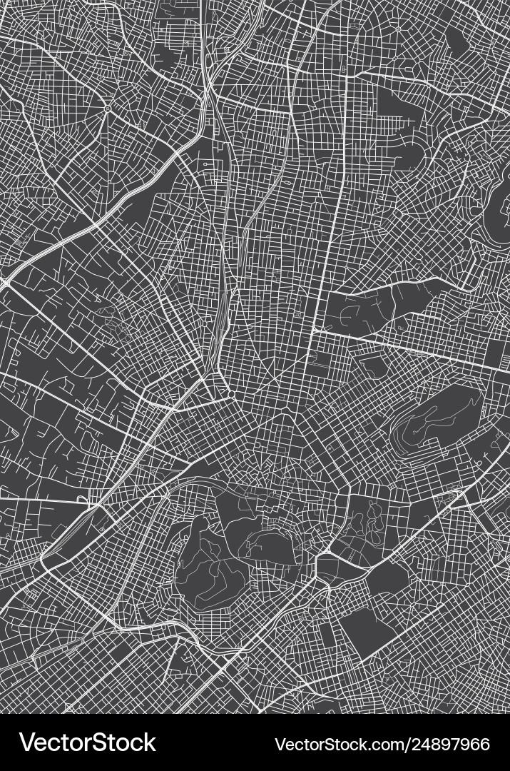 City map athens monochrome detailed plan Vector Image