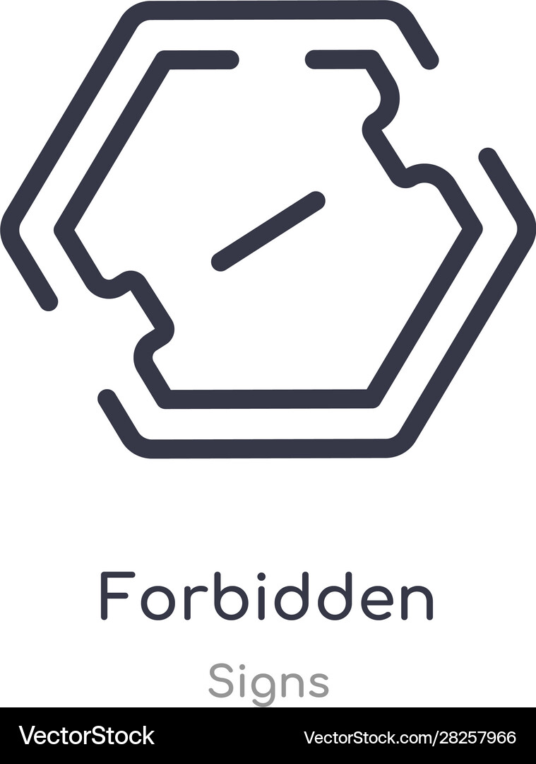 Forbidden outline icon isolated line from signs Vector Image
