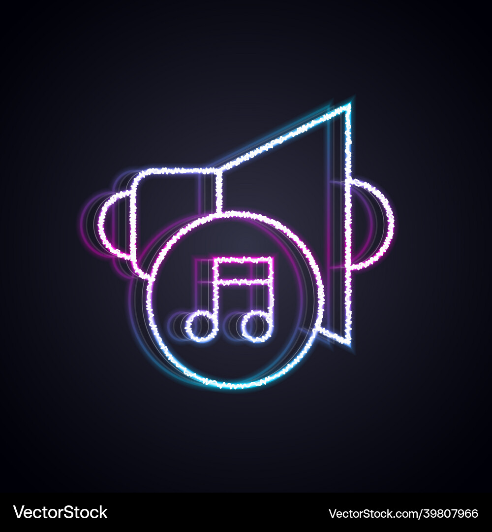 Glowing neon line speaker volume audio voice Vector Image