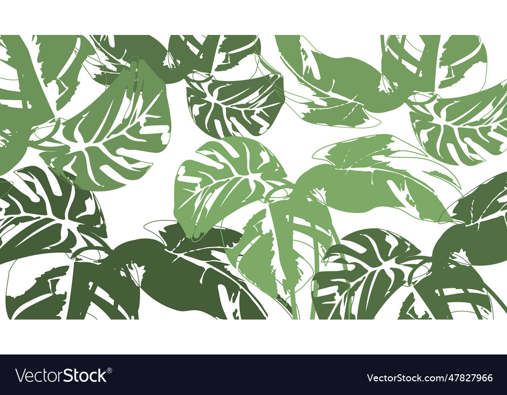 Monstera leaf pattern Royalty Free Vector Image