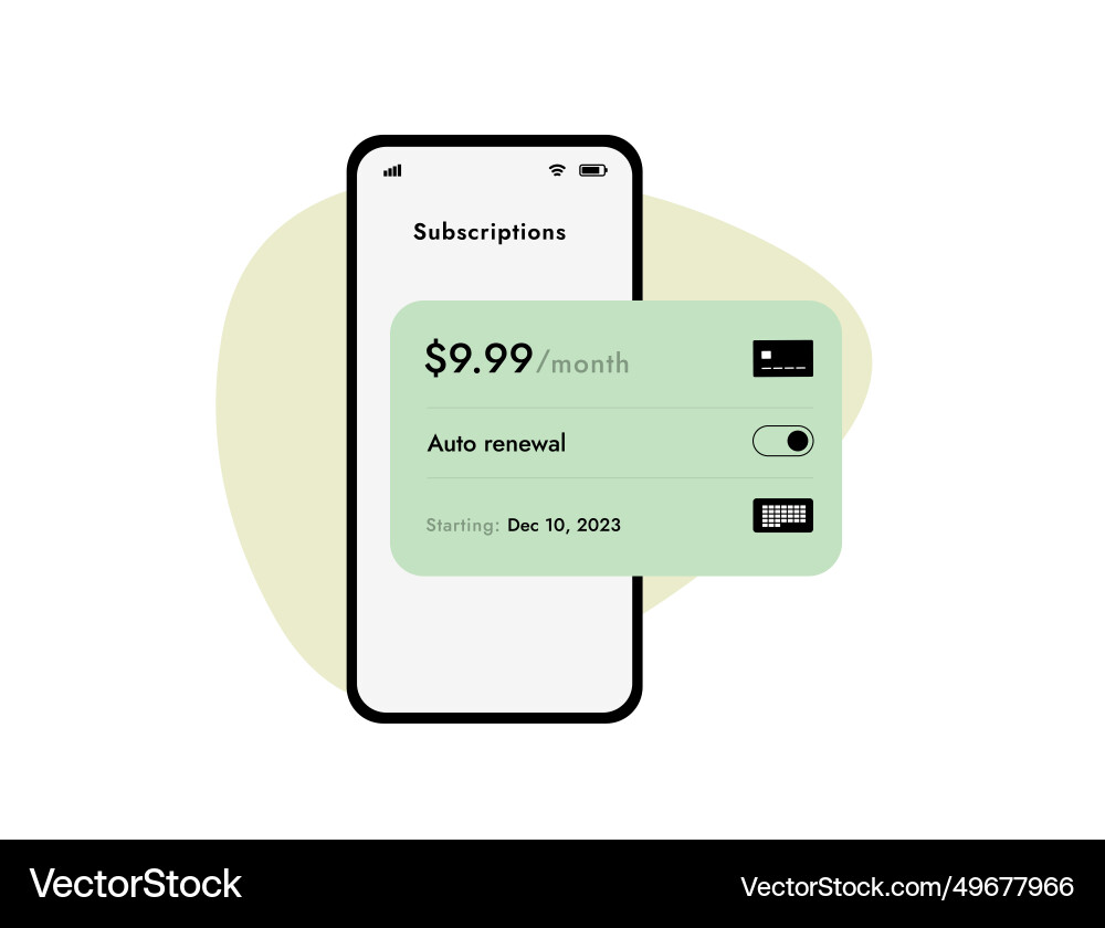 Monthly subscription auto-renewal payment renewal Vector Image
