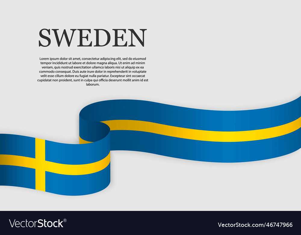 Ribbon flag of sweden Royalty Free Vector Image