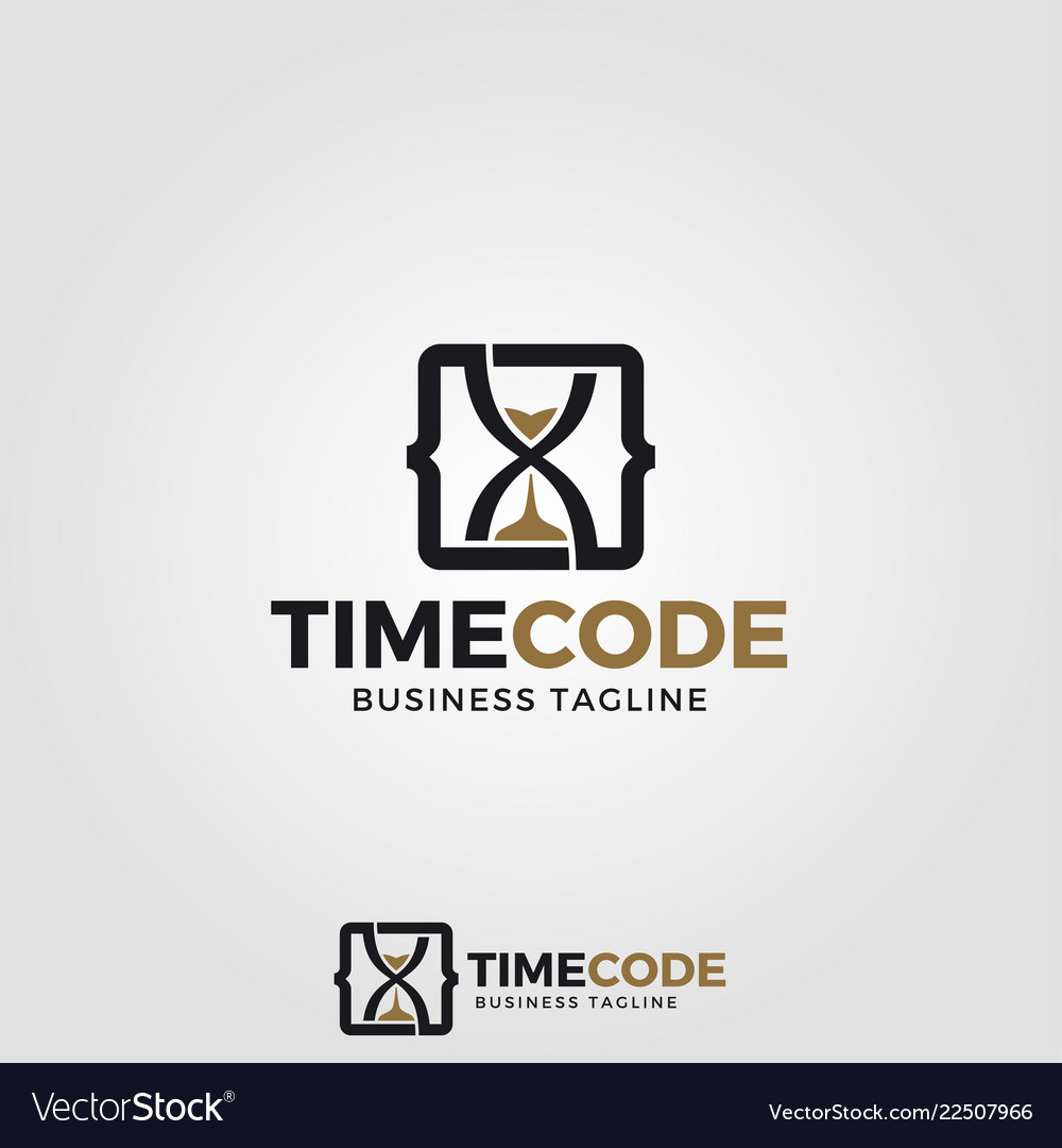 Time code logo template Royalty Free Vector Image