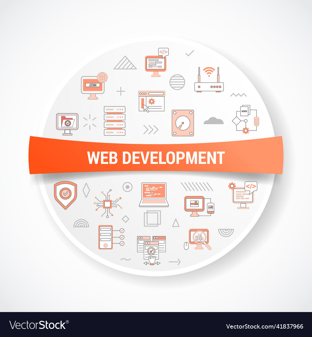 Web development website concept with icon Vector Image