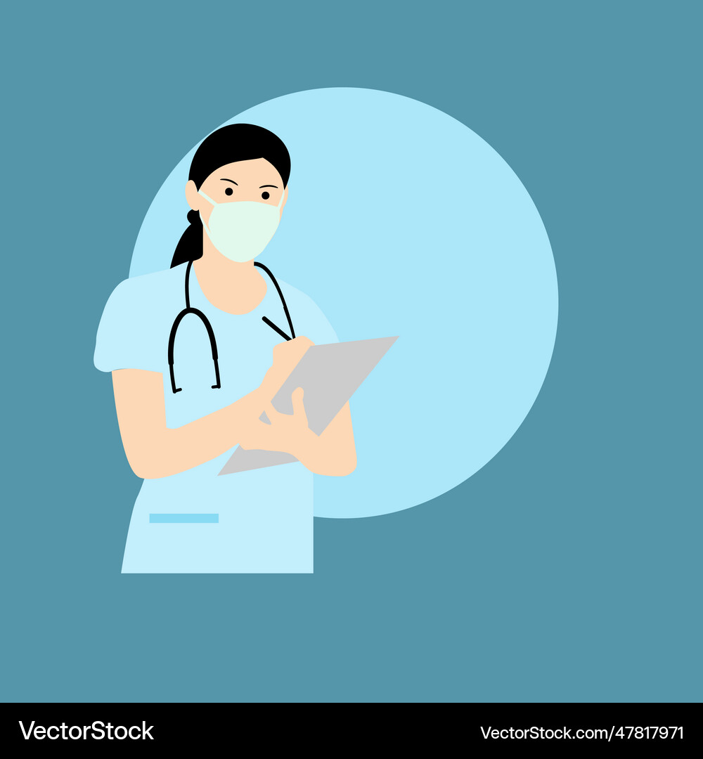 A nurse carrying health record Royalty Free Vector Image