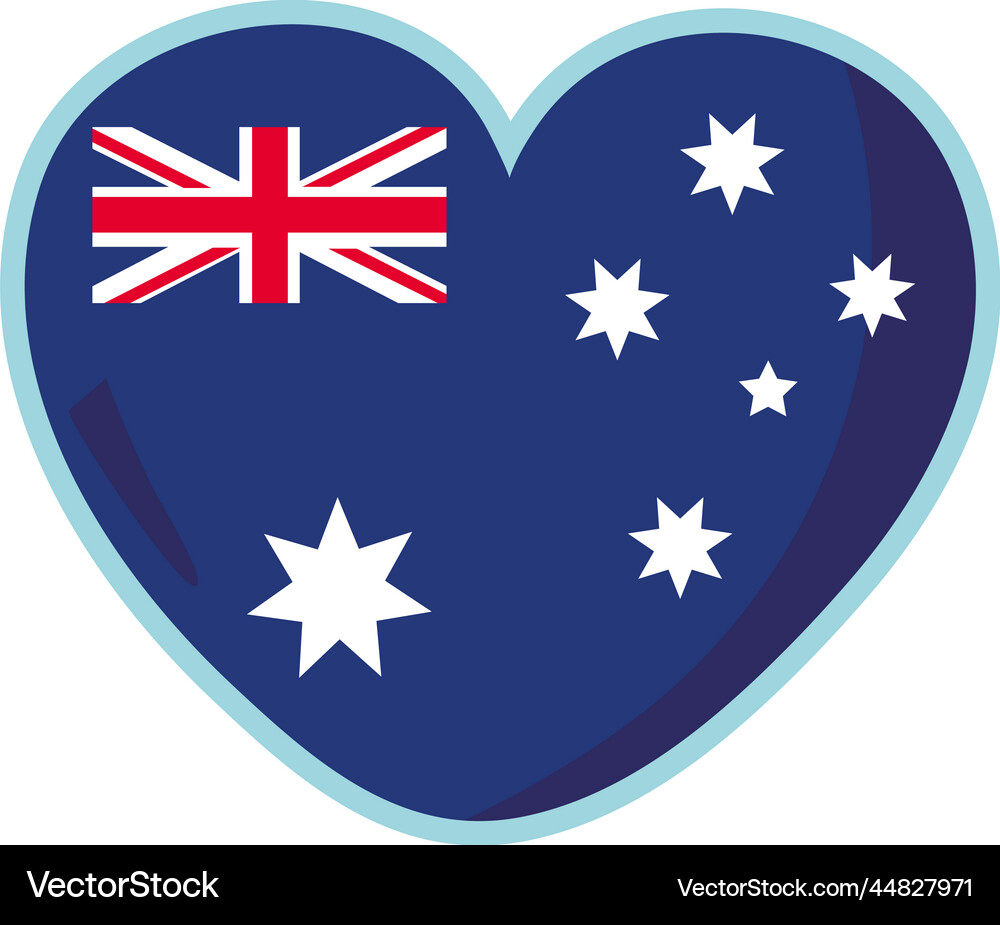 Australian flag heart Royalty Free Vector Image