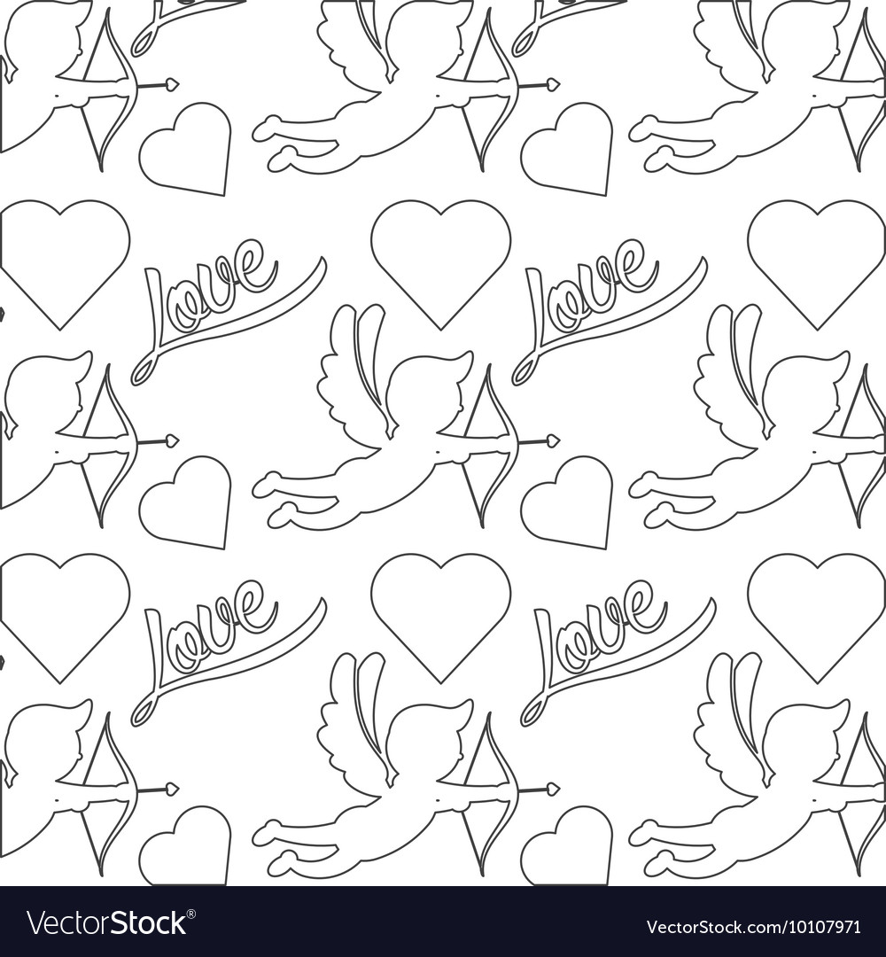 Cupid silhouette pattern icon Royalty Free Vector Image