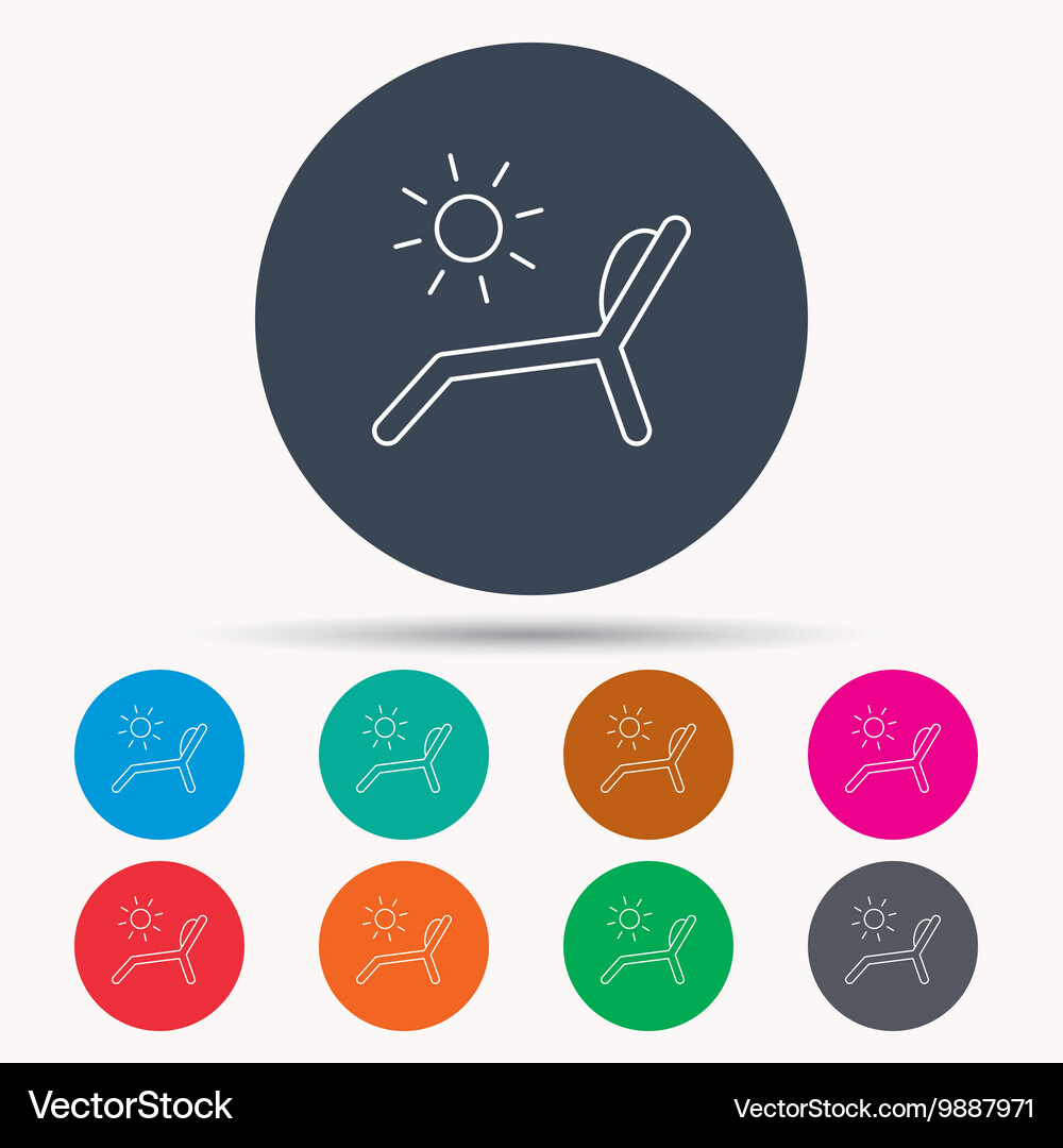 Deck chair icon beach chaise longue sign Vector Image