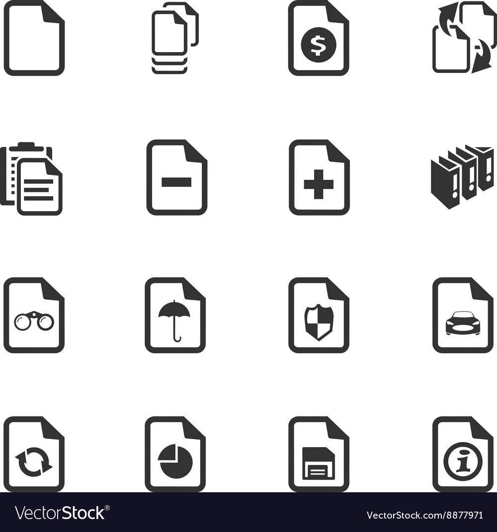 Documents icons set Royalty Free Vector Image - VectorStock