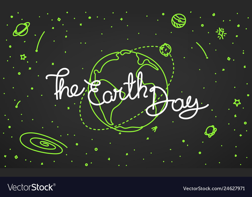 Earth day doodle style Royalty Free Vector Image