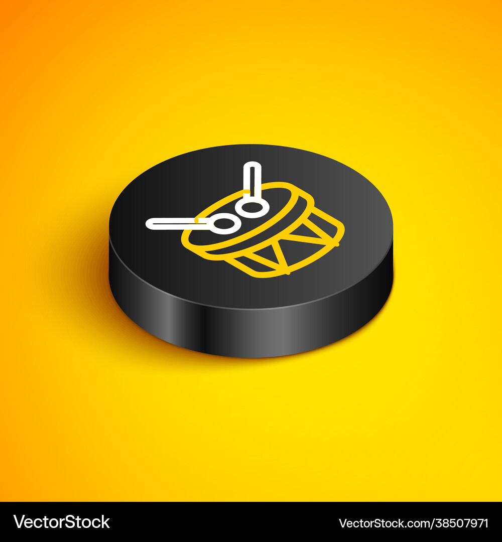 Isometric line musical instrument drum and drum Vector Image