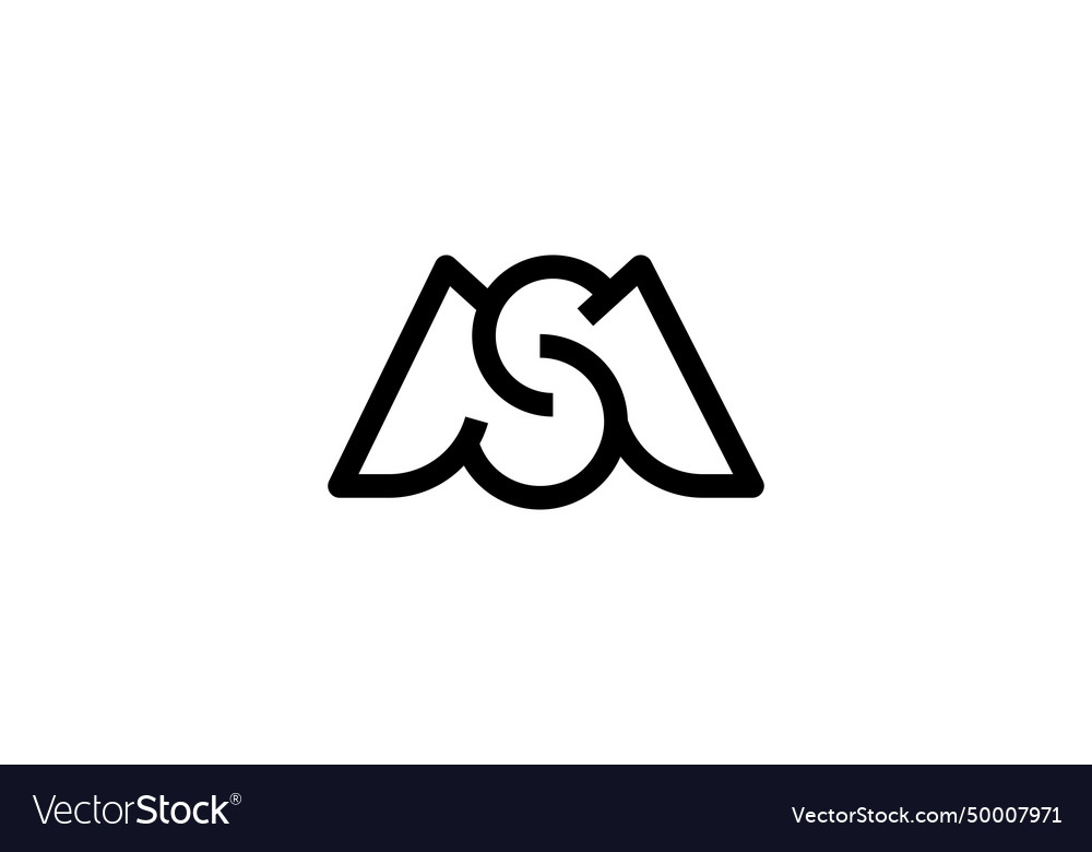 Letter ms logo design Royalty Free Vector Image Letter ms logo design Royalty Free Vector Image