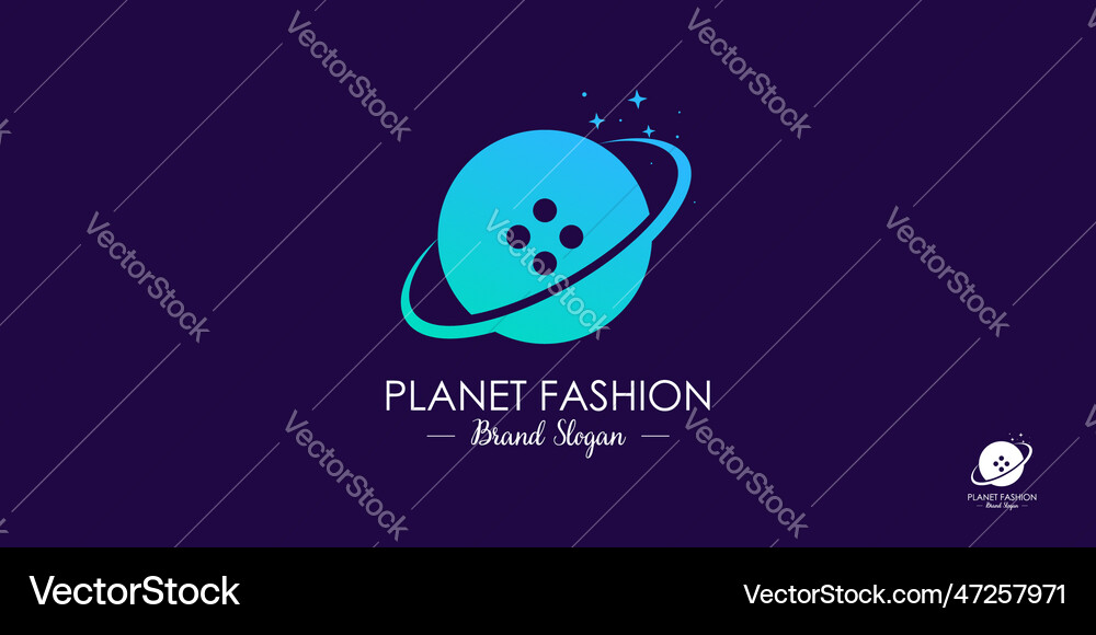 Planet fashion icon logo design with creative Vector Image
