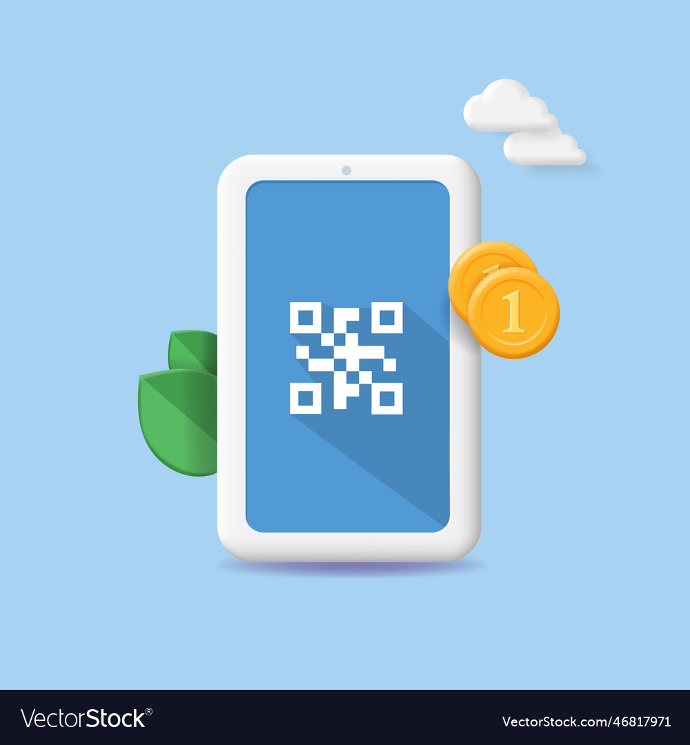 Qr code scanning or payment smartphone app Vector Image