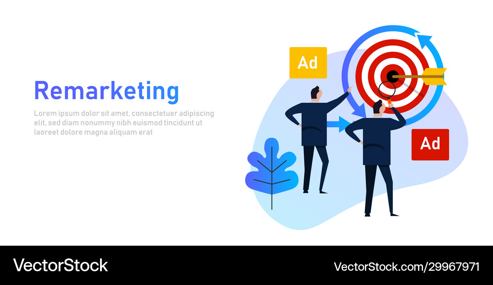 Remarketing retargeting businessman target Vector Image