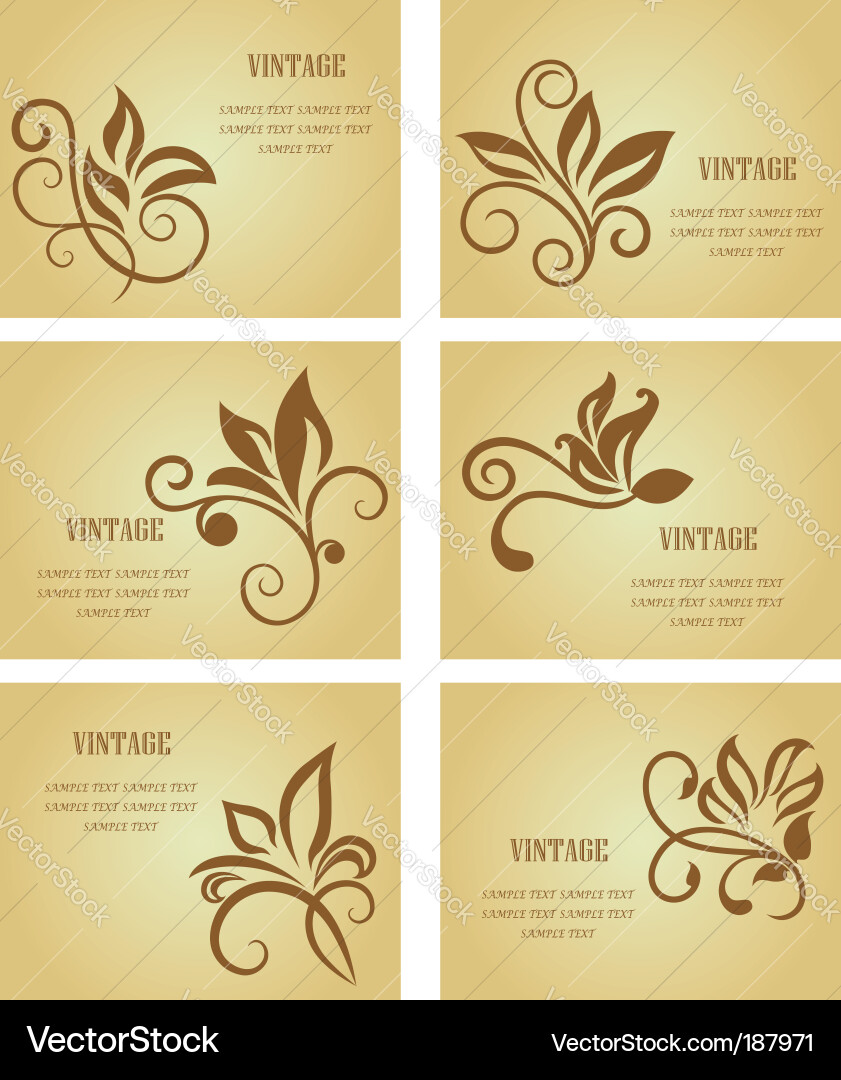 Set of vintage cards Royalty Free Vector Image