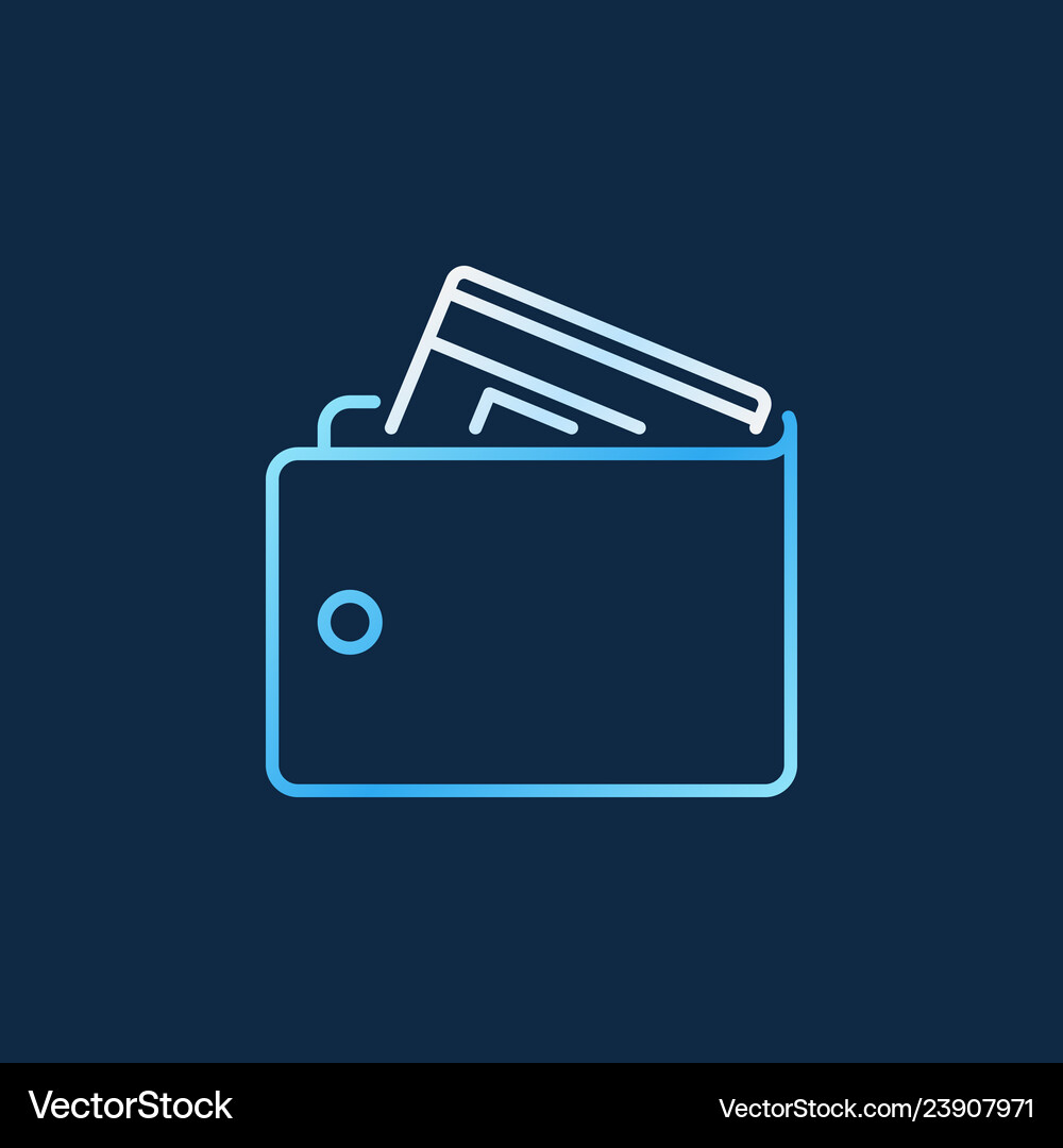 Wallet with card colorful outline icon Royalty Free Vector