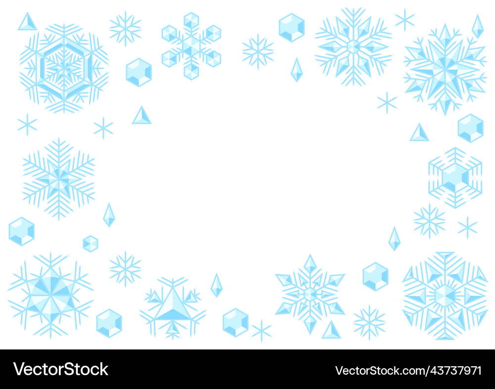 Winter frame with snowflakes merry christmas Vector Image