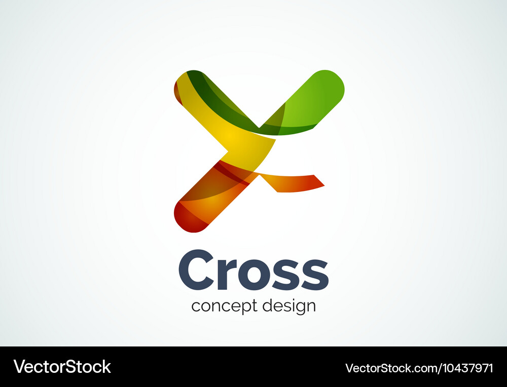 X cross logo template rotated plus medical Vector Image