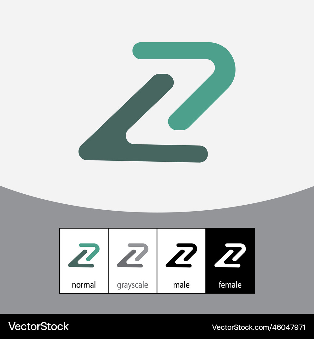 Z letter logo green color – Royalty-Free Vector | VectorStock