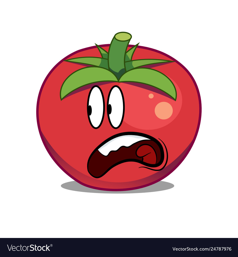 A scared tomato Royalty Free Vector Image - VectorStock