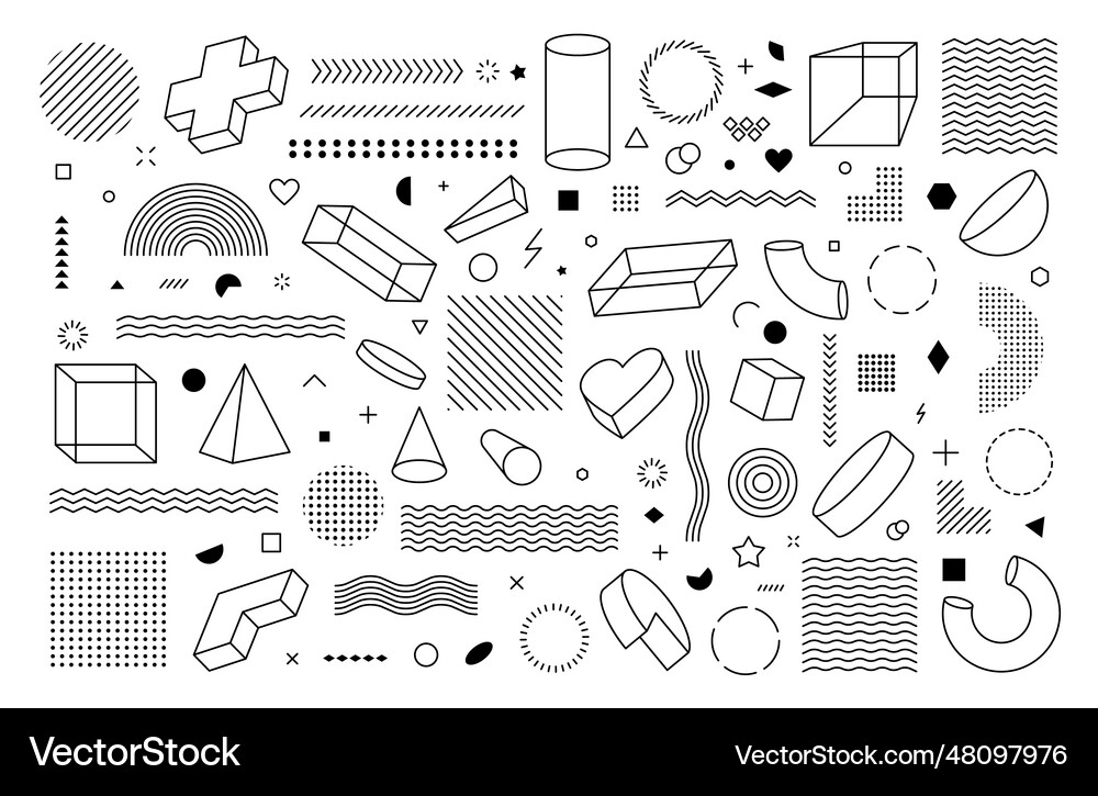 Big set of geometric shapes Royalty Free Vector Image