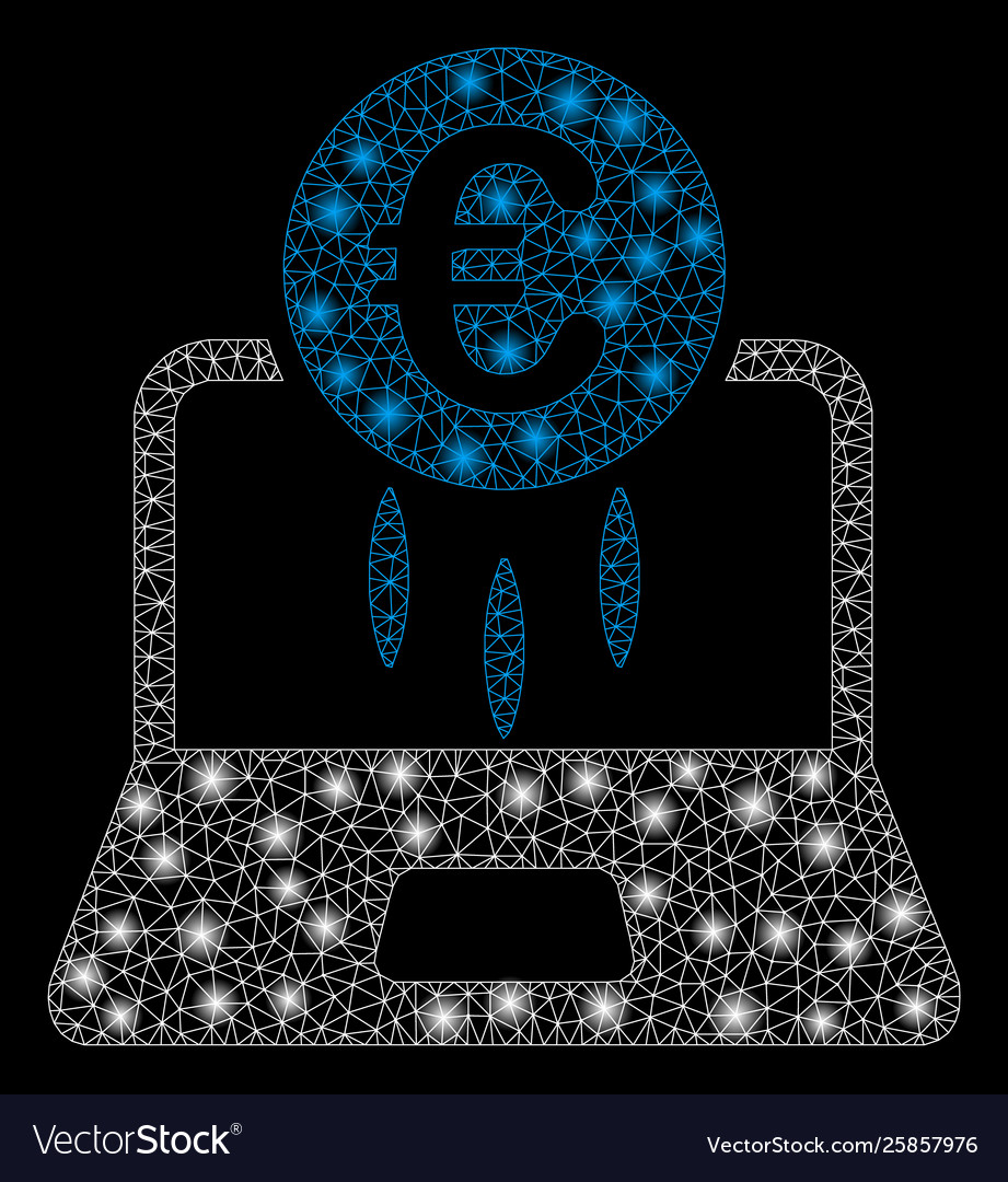 Bright mesh network euro financial startup Vector Image Bright mesh network euro financial startup Vector Image