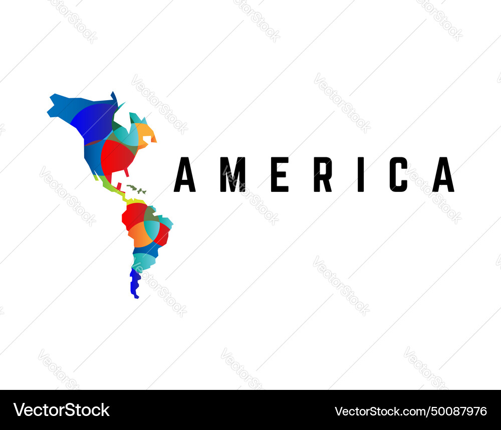 Colorful america continent logo design template Vector Image