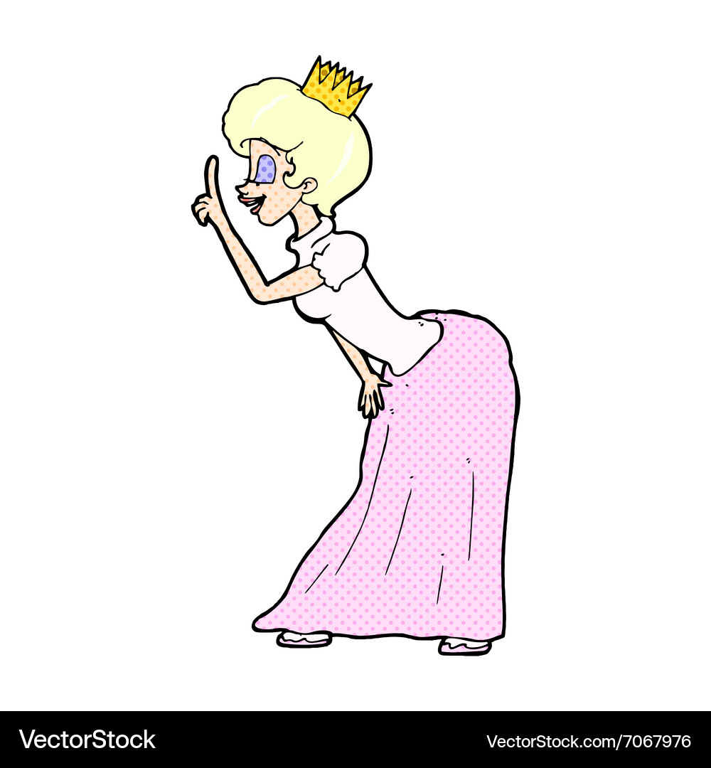 Comic cartoon princess Royalty Free Vector Image