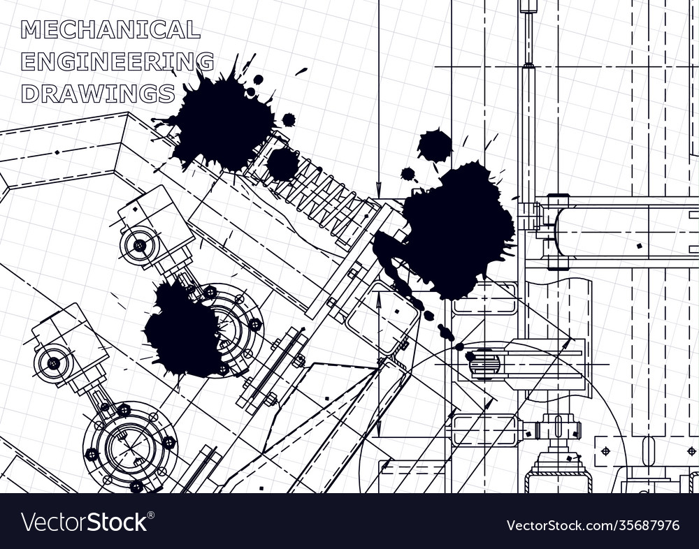 Engineering mechanical drawing Royalty Free Vector Image