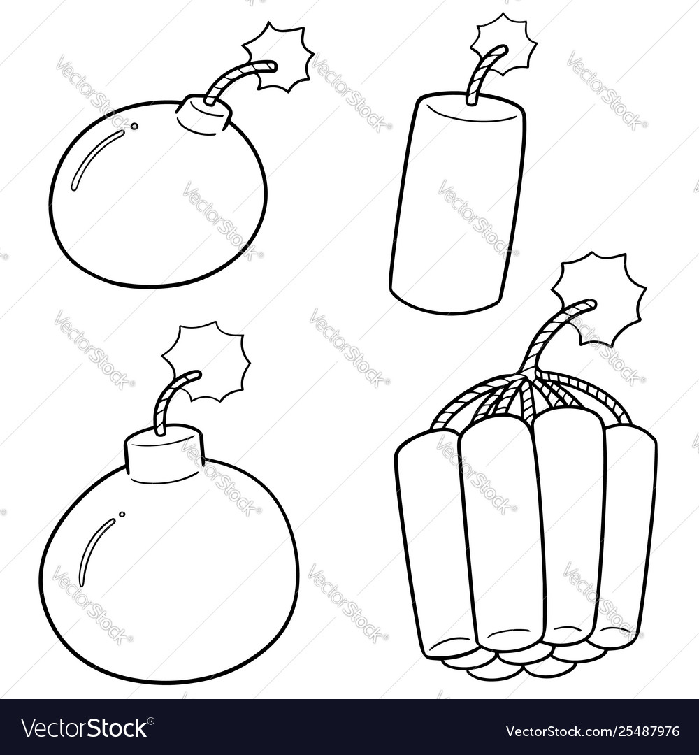 Explosion Bomb Set Royalty Free Vector Image - VectorStock