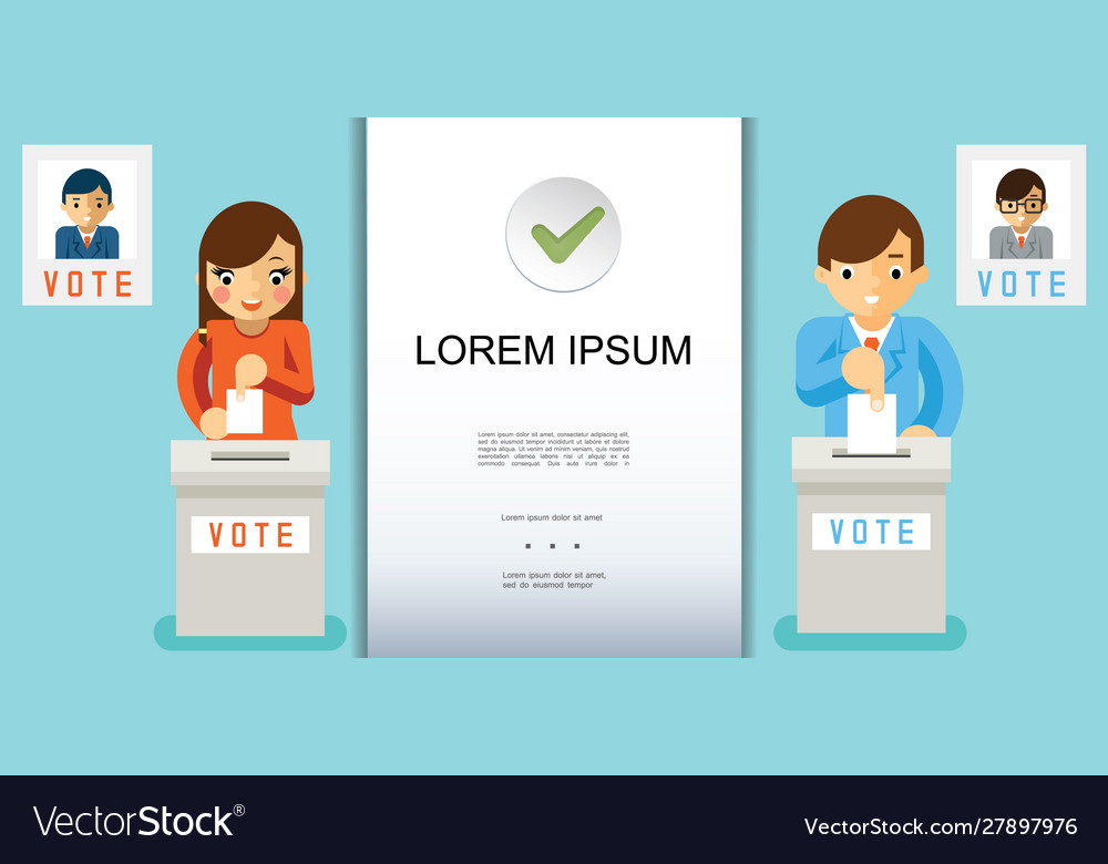 Flat voting process colorful template Royalty Free Vector