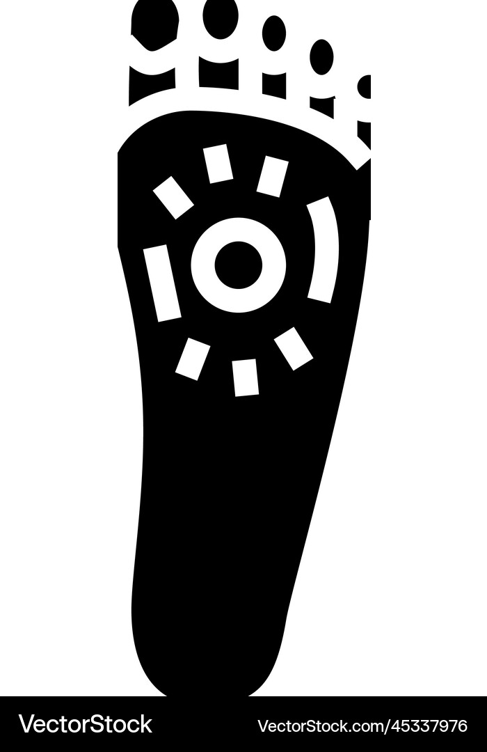 Foot pain body ache glyph icon Royalty Free Vector Image