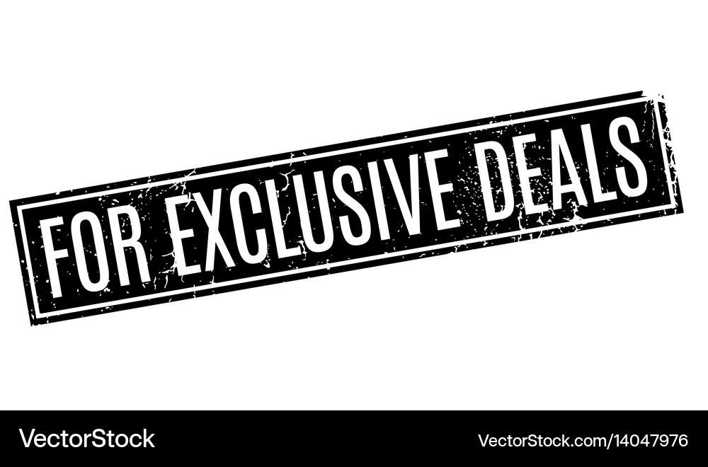 For exclusive deals rubber stamp Royalty Free Vector Image
