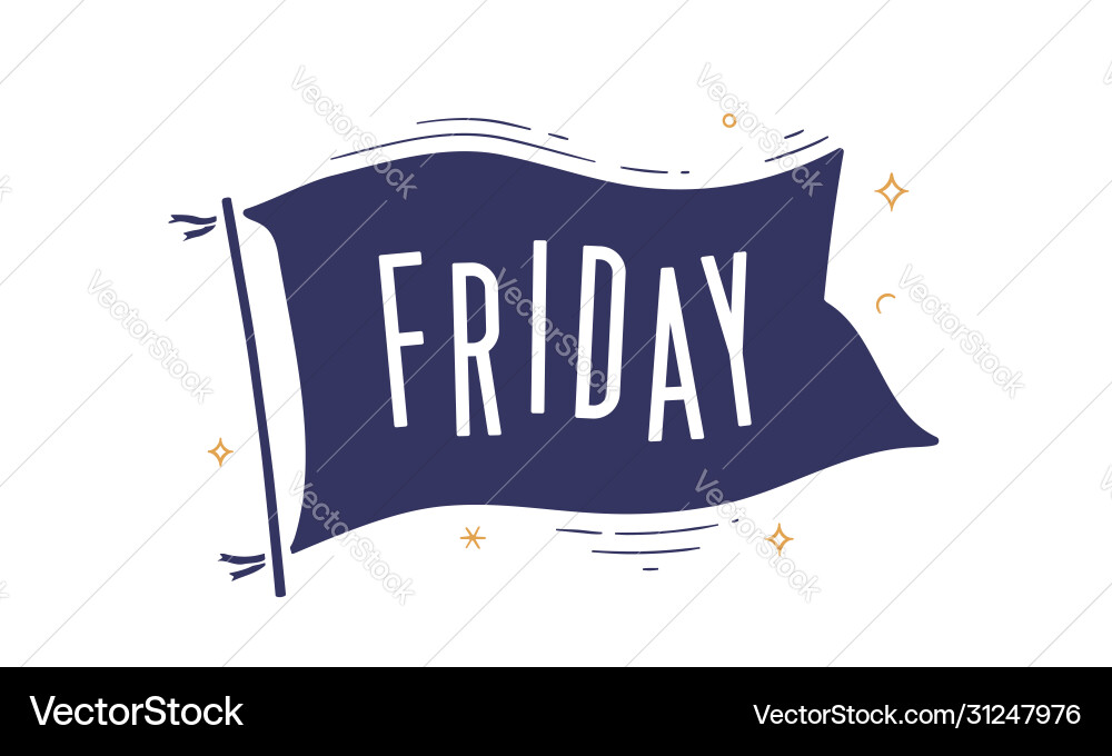 Friday flag graphic old vintage trendy Royalty Free Vector