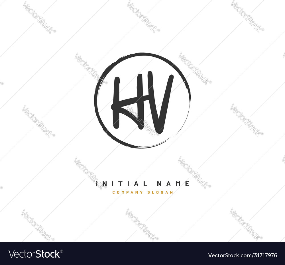 H v hv beauty initial logo handwriting logo Vector Image