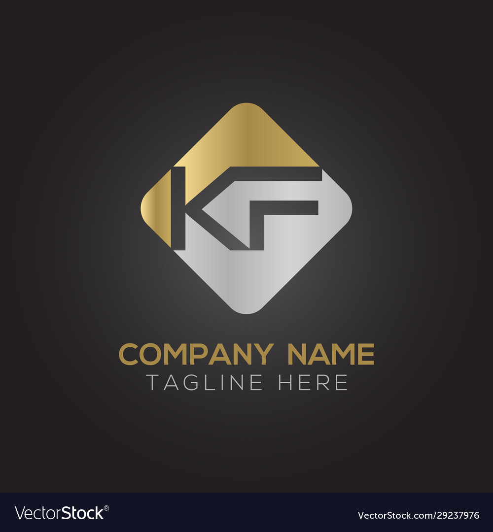 Initial alphabet kf logo design template abstract Vector Image