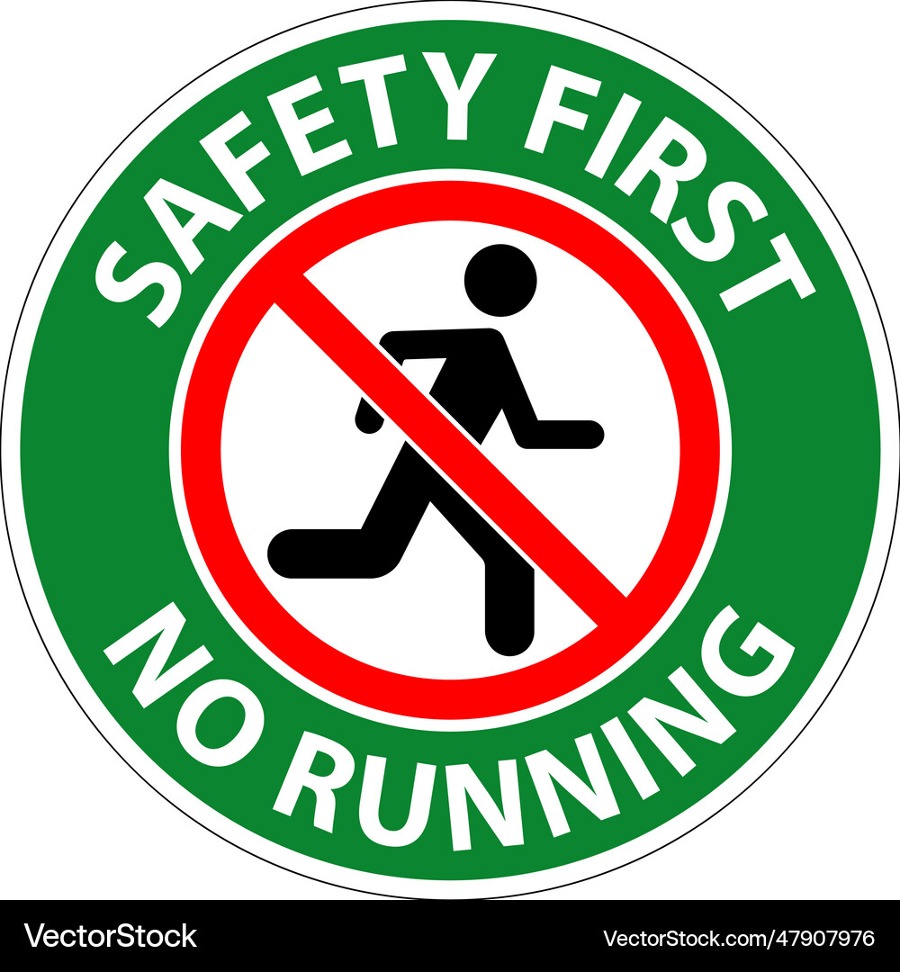 Prohibition sign no running symbol Royalty Free Vector Image